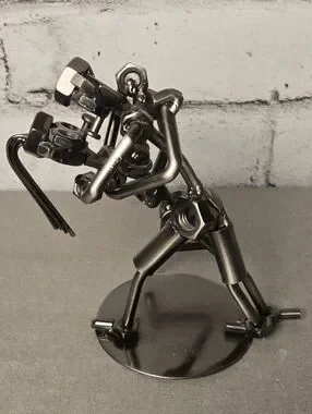 Art | Industrial Metal Welder Sculpture Nut Bolt Art Figure Decor 7 ...